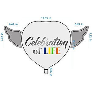 Celebration of LIFE Heavenly Balloons heart shaped with angel wings (Purple)