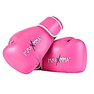 MaxxMMA Pro Style Boxing Gloves for Men & Women, Training Heavy Bag Workout Mitts Muay Thai Sparring Kickboxing Punching Bagwork Fight Gloves (Pink, 10 oz.)