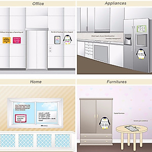 Dry Erase Board Refrigerator Whiteboard Wall Sticker Easy Removable Non Magnetic - Marker Board Sheets Easy Attached & Detached on Glass Without Glue - for Office Restaurant Simple Memo