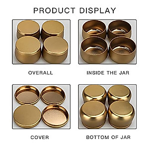 Candle Tin Cans 24 Pieces,Candle Containers Candle Jars with Lids, 8 oz, for Candles Making, Arts & Crafts, Storage, and Gifts, Golden