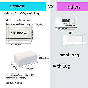 Duct Seal Repair Sealing Clay 5 Pack White Seal Putty, Quick Mending Mud for Drain Connection, Wall Hole, Air Conditioning Hole