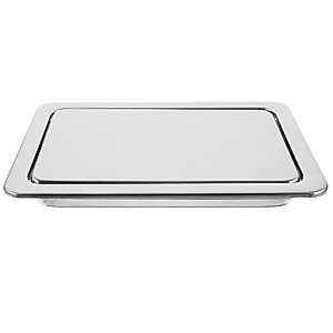 Cabilock Trash Can Embedded Type Trash Bin Cover Countertop Flap Lid Kitchen Supply Bathroom Supply Recessed Trash Bin Lid Kitchen Accessory 430 Stainless Steel Clamshell Concealed Sink