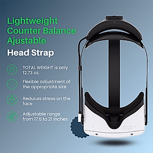 Comfort Head Strap with Battery for Quest 3/Quest 3s, 8000Mah Elite Strap Battery Pack Extend Playtime, Adjustable Lightweight Headset Strap Accessories