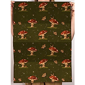 CENTRAL 23 Mushroom Wrapping Paper - 6 Sheets Classy Gift Wrap - Vintage Wrapping Paper for Men And Women - Comes With Fun Stickers