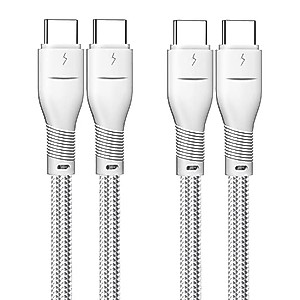 10FT 2Pack USB-C to USB C Cord,Long Charger Cable for Samsung Galaxy S22/S22 Plus/S22 Ultra/S21/S21 FE/S23/S23+/S23 Ultra/A52 5G/A53 5G/S20,Tab S7/S8,Pixel 6 7 Pro/4A 5G/5 5A,60W Fast Charging Charge