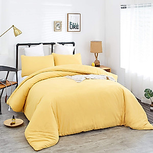 Wellboo Yellow Comforter Sets King Light Yellow Bedding Comforter Sets Cotton Solid Bright Yellow Warm Bedding Blankets King Size Soft Health Spring Yellow Fresh Luxury Bedding Plain Yellow King Bed
