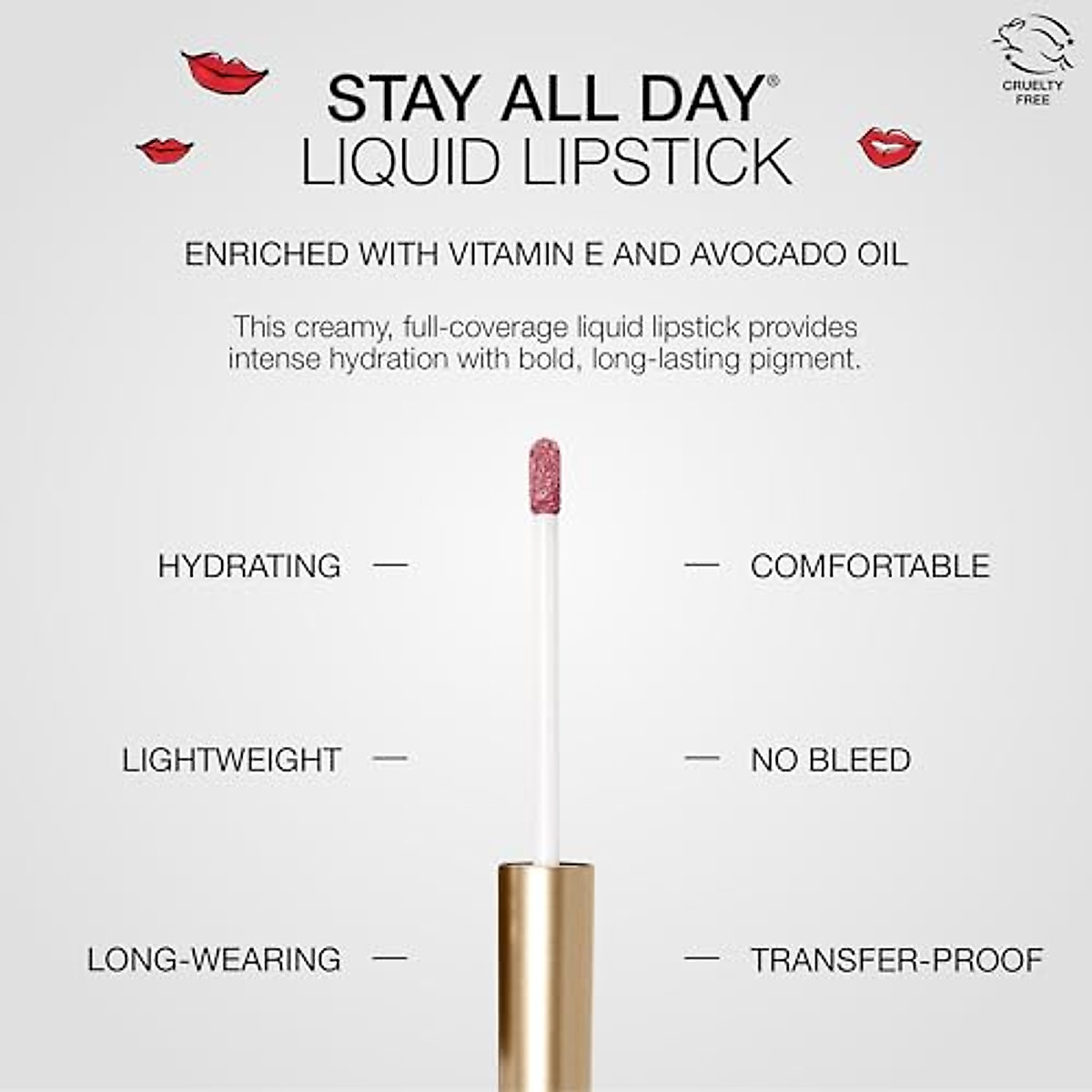 stila Stay All Day Liquid Lipstick, Matte Long-Lasting Color Wear, No Transfer or Bleed Hydrating & Lightweight with vitamin E & Avocado Oil for Soft Lips Portofino, .10 Fl. Oz.