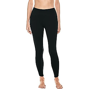 Coolibar UPF 50+ Women's Tulip Swim Leggings - Sun Protective (XX-Large- Black)