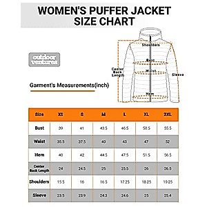 Outdoor Ventures Women's Packable Lightweight Full-Zip Puffer Jacket with Hood Quilted Winter Coat