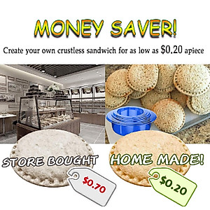 Sandwich Cutters Sealers Set Uncrustables Sandwich Cookie Bread Pancake Maker Perfect for Kids Lunchbox and Bento Box (BLUE) …