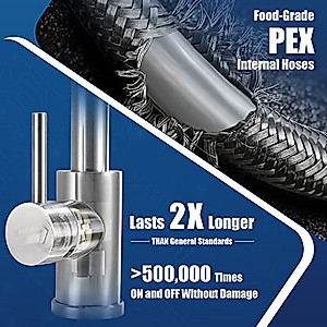 APPASO Kitchen Faucet with Pot Filler, Commercial Pre-Rinse High Arc Kitchen Sink Faucet with Pull-Out Spring Spout, Professional Single Handle Faucets for Kitchen Sink, Brushed Nickel