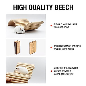 SanmooAio Hamster Ladder,Rat Wooden Bridge for Climbing for Hamsters/Gguinea Pig/Hedgehogs/Gliders/Bird/Rats/Mice and Other Small Animals,Small