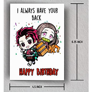 I Always Got Your Back Birthday Card | Anime Greeting Card | Anime Gifts | Birthday Gift for Anime Fan | Blank Card