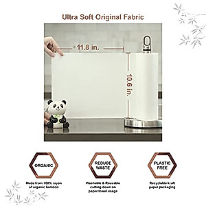 ANJIA® Reusable Bamboo Towels (2-Roll Set), 70 Sheets, A Wash Bag Included - Great as Regular Paper Towels, Microfiber Cleaning Cloth, Swedish Dishcloths and Cleaning Rags - Eco Friendly Products