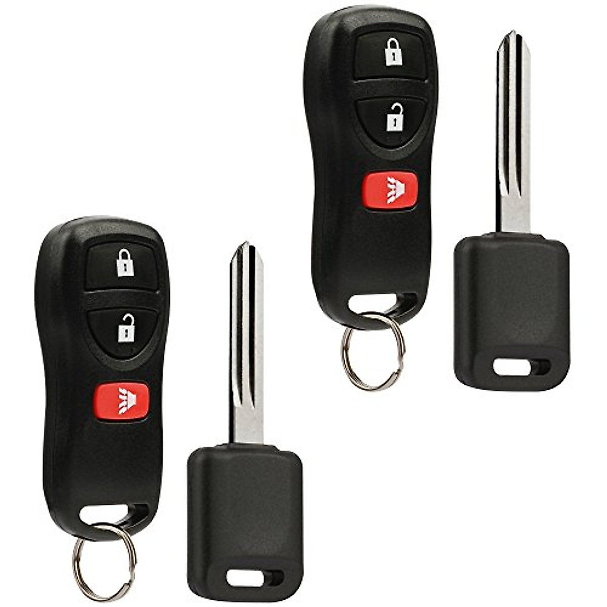 Key Fob fits 2002-2004 Nissan Infiniti Keyless Entry Remote + Key (KBRASTU15 4D-60), Set of 2