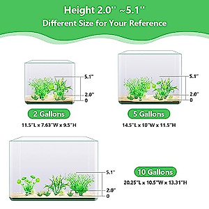 Fishdance Aquarium Plants, Artificial Fish Tank Decorations Decor Plastic Plants Set 12 Pcs
