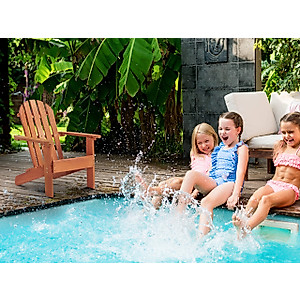 Kids Outdoor Wooden Adirondack Chair for Patio Garden Backyard Porch Pool