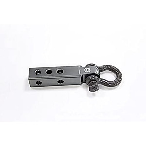 SALMAN 5T Aluminum Alloy 6061 Long Hitch Receiver and Bow-Shackle and Pin with R Clip Winch Accessories (Grey)