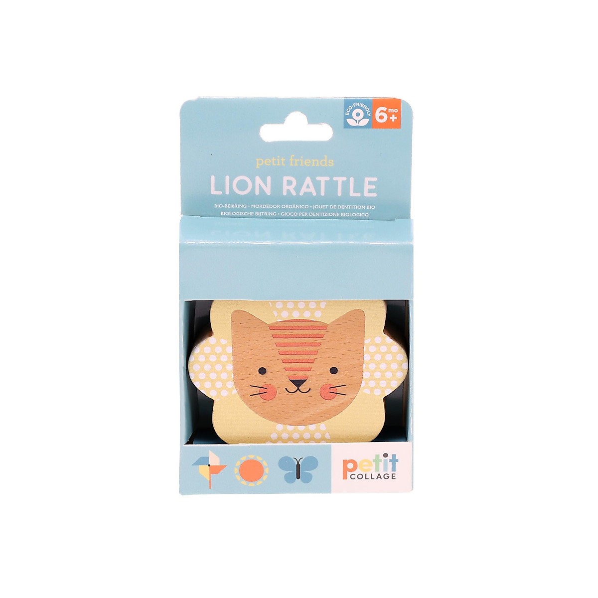 Petit Collage Friends Lion Rattle