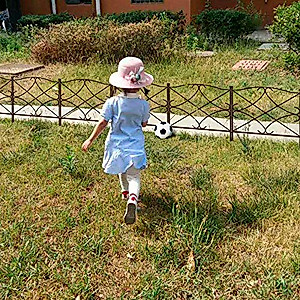 Amagabeli 5 Panels Decorative Garden Fence 10ft(L) x24in(H) Animal Barrier Dogs Rustproof Metal Landscape Wire Fencing Folding Wire Patio Fences Flower Bed Border Edge Brown ET306