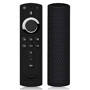 Remote Case/Cover for Fire TV Stick 4K, Protective Silicone Holder Lightweight [Anti Slip] ShockProof for Fire TV Cube/Fire TV(3rd Gen) Compatible with All-New 2nd Gen Alexa Voice Remote Control-Black