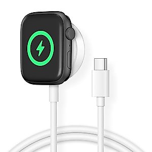 USB C Watch Charger Cable Compatible with Apple Watch Series SE2/9/8/7/6/5/4/3/2/1/SE, Magnetic Watch Car Charger Compatible with Watch, Portable Travel Type C Charging Cord (4.9ft/1.5M)