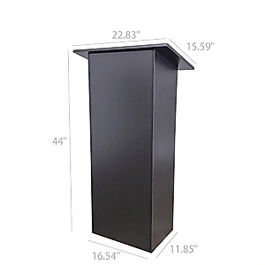 FixtureDisplays® Black MDF Wood Podium Church Pulpit School Lectern Conference Debate Stand 22.83X15.59X44" 10051-BLK