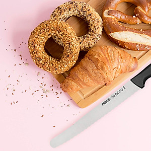 Ecco Bread Knife Large Sharp Stainless Steel Bread Knives Kitchen Knife (8.9" / 22.5cm Wide Bread Knife)