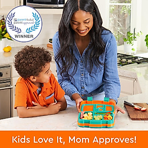 Bentgo Kids Bento-Style 5-Compartment Leak-Proof Lunch Box - Ideal Portion Sizes for Ages 3 to 7 - Durable, Drop-Proof, Dishwasher Safe, BPA-Free, & Made with Food-Safe Materials (Orange)