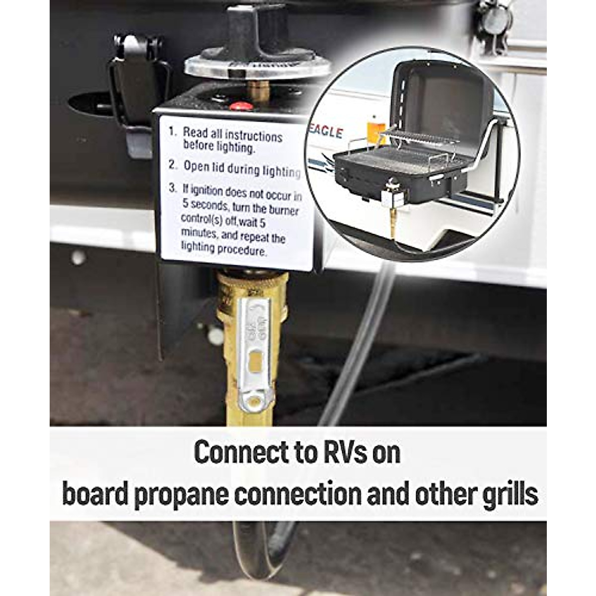 GASPRO 20 Feet Propane Quick Connect Hose, and 1/4 Inch RV Propane Quick Connect Fittings, Connect Propane Grill to Camper, Trailer and RV, Low Pressure