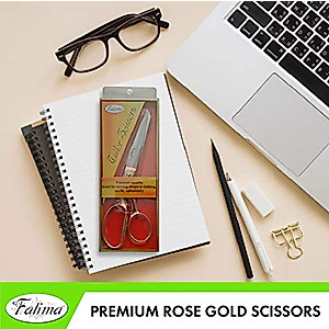 Szco Supplies 8.5” Fatima Heavy-Duty Professional Fabric Tailor Scissors For Home Crafts And Office With Rose Gold Finished Handle
