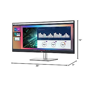 Dell P3421W 34-Inch Ultrawide WQHD 3440 x 1440 Resolution 21:9 Aspect Ratio Height-Adjustable Curved USB-C Monitor (Renewed)