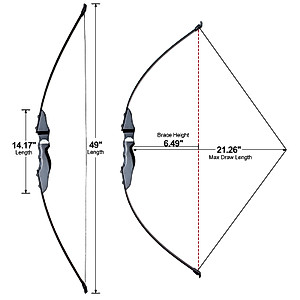 D&Q 35lbs Recurve Bow and Arrows Set for Adults Beginner, Archery Bow Set Right Handed, Longbow for Outdoor Training Practice Target Game