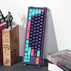 Shurikey 65% Wireless Mechanical Keyboard, Wired Gaming Keyboard, White LED Backlit (Varmilo EC V2 Moxa Switch) for Windows Mac OS Android - Hanzo 003