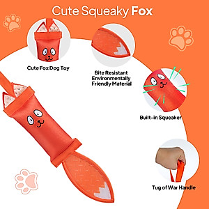 PetiFine Tug of War Dog Toys - Squeaky Dog Toys for Small Dogs - Tough Dog Toys for Aggressive Chewers - Training Interactive Dog Chew Toys - Puppy Toys to Keep Them Busy