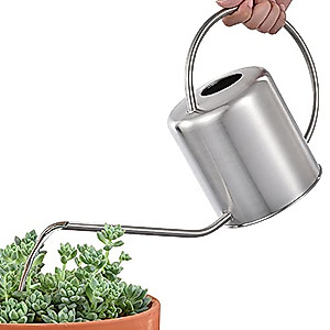 Fasmov Watering Can Stainless Steel 50oz/1.5L Watering Pot Indoor Outdoor for House Plants Long Spout Water Can for Succulent Bonsai Garden Flower