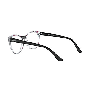 Vogue Eyewear Women's Vo5336 Oval Prescription Eyewear Frames, Top Black/Serigraphy/Demo Lens, 52 mm