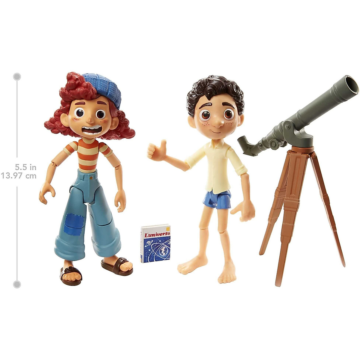 Mattel Disney and Pixar Luca Stargazers Pack with 2 Action Figures & Accessories, Set Includes Luca Paguro & Giulia 5-inch Collectibles