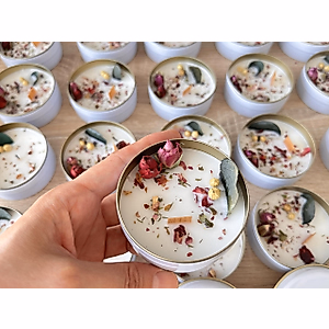 Scented Mixed Flower Candle Favors - Personalized for Weddings, Bridal Showers, Baby Showers, Birthdays (10-20-30-40-50-100 PCS in Bulk)