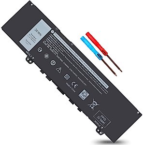 38Wh F62G0 F62GO Battery Replacement for Dell Inspiron 13 7000 7373 7386 2-in-1 7370 7380 5370 13-7380-D1605P 13MF PRO-D5501TS Vostro 13 5370 P83G001 P83G002 P87G001 P91G001 39DY5 RPJC3 0RPJC3, 11.4V