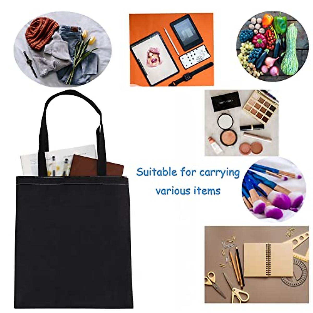 TSOTMO Vampire Inspired Gift I'd Rather Be Watching The Vampire Canvas Tote Bag TV SHOW Fandom Gift (Vamp-Blk canvas)