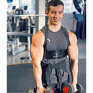 Jayefo Sport Arm Blaster for Biceps, Ez Curl Bar and Preacher Bar - Bicep Blaster and Arm Exercise Equipment - Forearm and Biceps Workout Equipment - Adjustable Size - Black