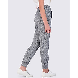 Real Essentials Girl's Dry Fit Joggers Sweatpants | Soft Athletic Pants for Teens & Kids | Casual Running & Sports | Joggers with Pockets & Drawstring - Set 5, Small (Pack of 3)