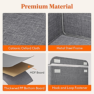 Lifewit Fabric Storage Boxes 6 Pcs, Stackable Storage Bins with Clear Lids, Foldable Oxford Cloth Cube Closet Organizer Baskets, Clothes Containers for Towels, Blankets, Books, Light Grey-Large