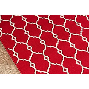 Momeni Rugs , Baja Collection Contemporary Indoor & Outdoor Area Rug, Easy to Clean, UV protected & Fade Resistant, 2'3" x 4'6", Red