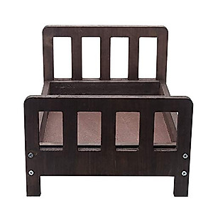 Erthree Baby Photography Bed Baby Photo Props White Wood Doll Bed Detachable Photo Background for Baby Photo Studio