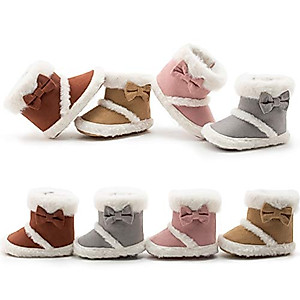 Zoolar Infant Unisex Warm Fur Lining Soft Boots Baby Winter Ankle Non-Slip Rubber Texture Sole Toddler Winter Snow Crib Shoes