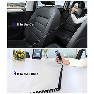 iPhone Charger Cable for Car (3FT/5FT), 2Pack Coiled Lightning Cable, [Apple MFi Certified] Retractable Charging Cord Compatible with iPhone 14/13/12/11 Pro Max/XS MAX/XR/XS/8/iPad/iPod/CarPlay