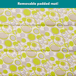 Dream On Me Zodiak Portable Playard in Grey and Green, Lightweight, Packable and Easy Setup Baby Playard, Breathable Mesh Sides and Soft Fabric - Comes with a Removable Padded Mat