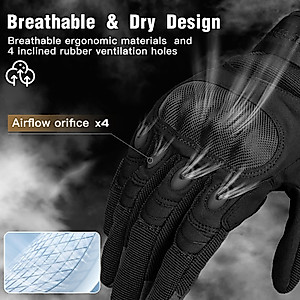 FREE SOLDIER Outdoor Gloves for Men, Motorcycle Gloves for Cycling Hiking Camping Climbing, Airsoft Gloves for Paintball and Shooting